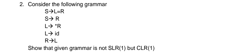 Solved Consider the following grammarS→L=RS→RL→*RL→ id | Chegg.com