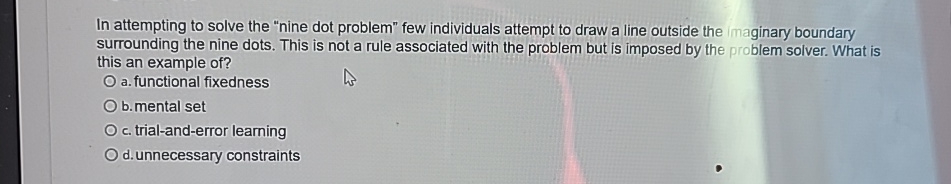 Solved In attempting to solve the "nine dot problem" few | Chegg.com