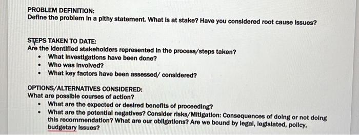 PROBLEM DEFINITION: Define the problem In a plthy | Chegg.com