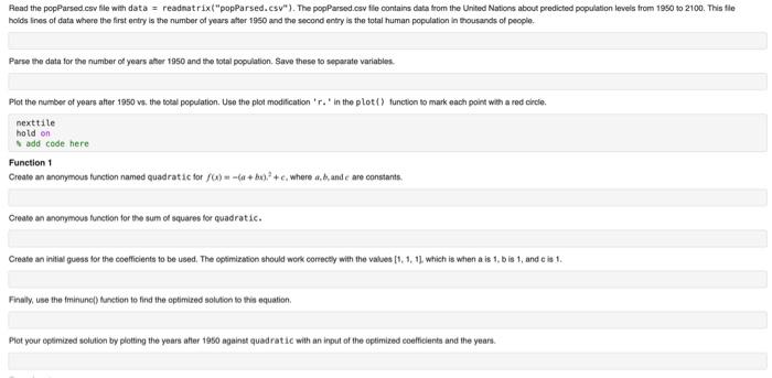 Solved In MATLAB(please make sure code runs)Read the | Chegg.com