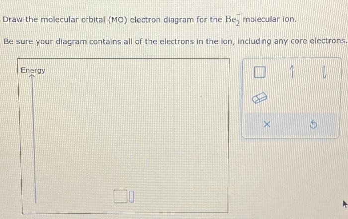 Solved Draw the molecular orbital (MO) electron diagram for | Chegg.com