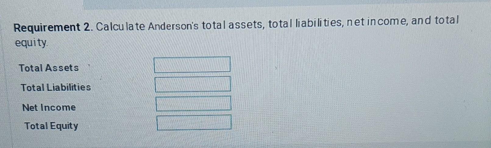 Solved Found the total assets, total liabilities, net | Chegg.com