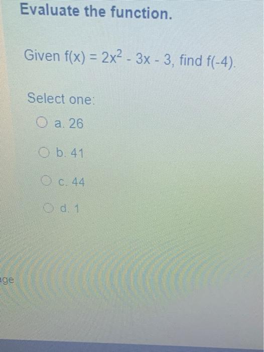 Solved Evaluate the function. Given f(x) = 2x2-3x - 3, find | Chegg.com