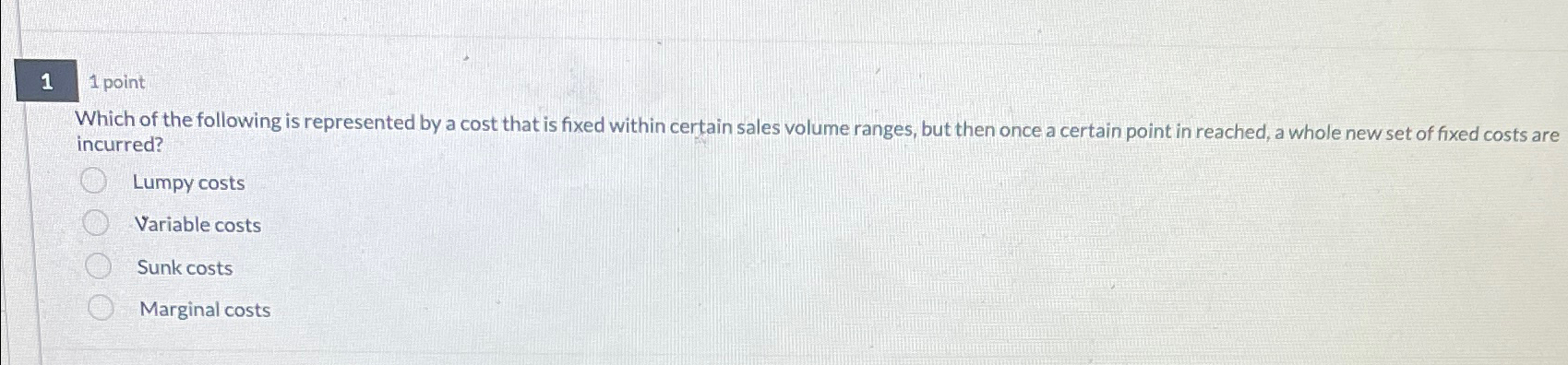 Solved 11 ﻿pointWhich of the following is represented by a | Chegg.com
