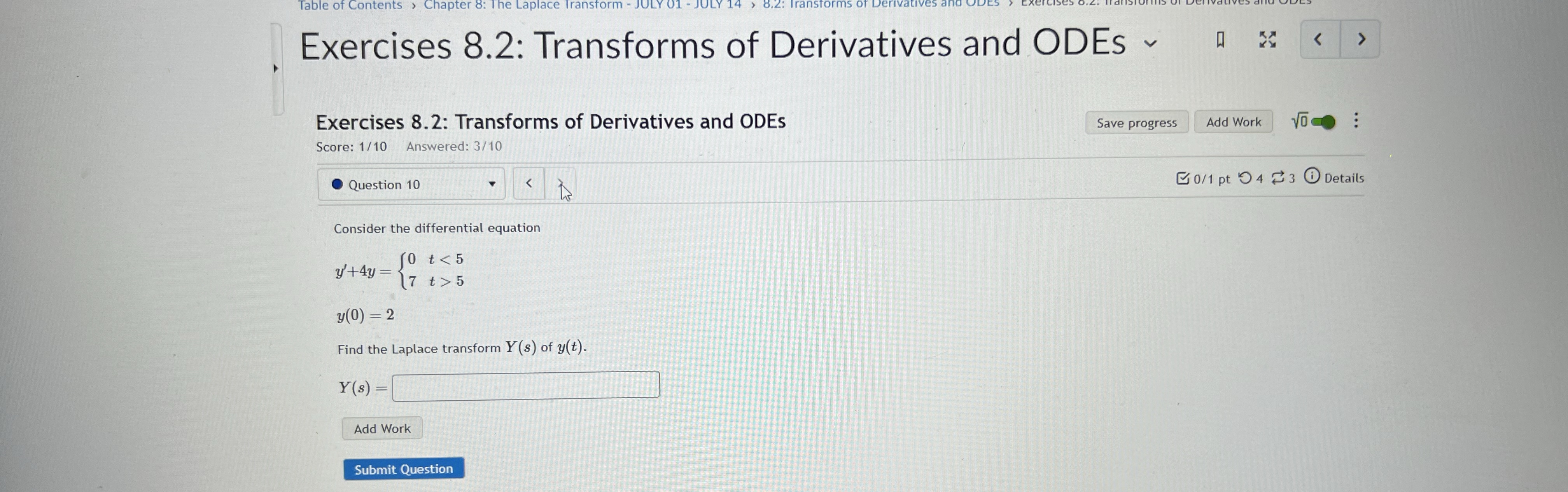 Solved Exercises 8.2: Transforms of Derivatives and | Chegg.com