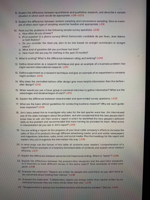 Solved 8. Explain the difference between quantitative and | Chegg.com