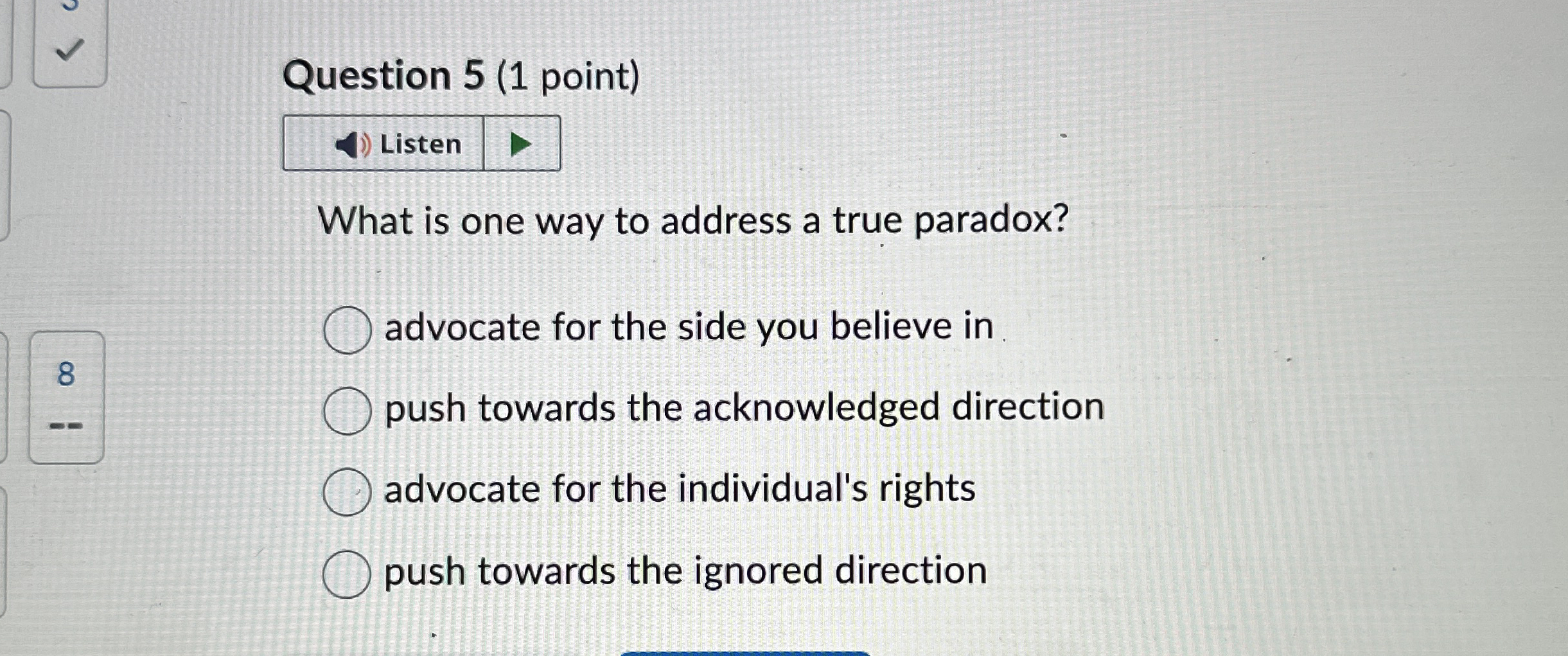 Solved Question 5 (1 ﻿point)What is one way to address a | Chegg.com