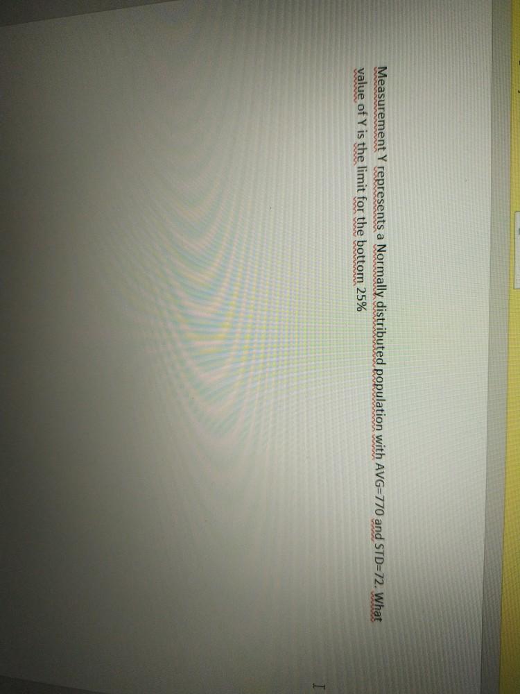Solved Measurement Y represents a Normally distributed | Chegg.com