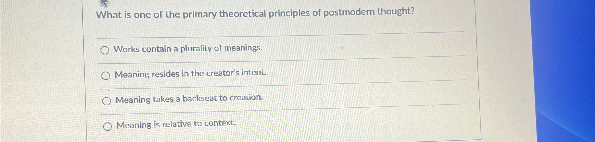 Solved What is one of the primary theoretical principles of | Chegg.com