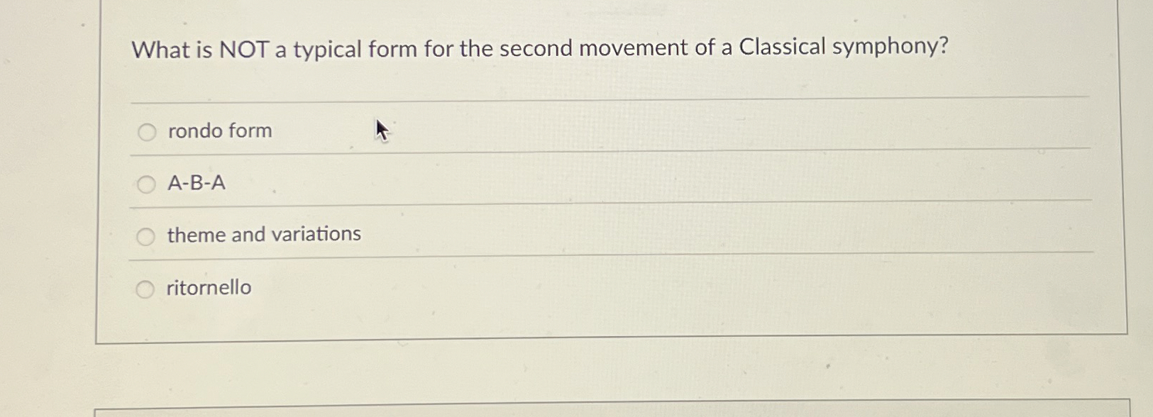 Solved What is NOT a typical form for the second movement of | Chegg.com