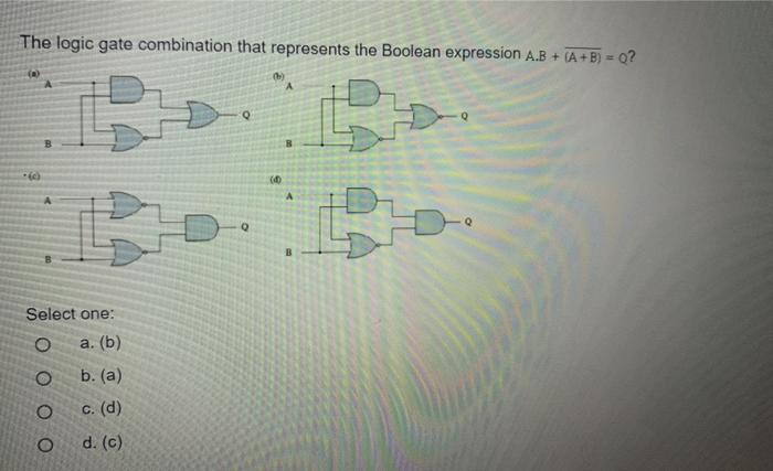Solved The logic gate combination that represents the | Chegg.com
