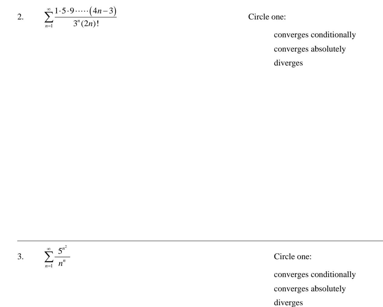 Solved On problems 1 through 3, Determine whether the series | Chegg.com