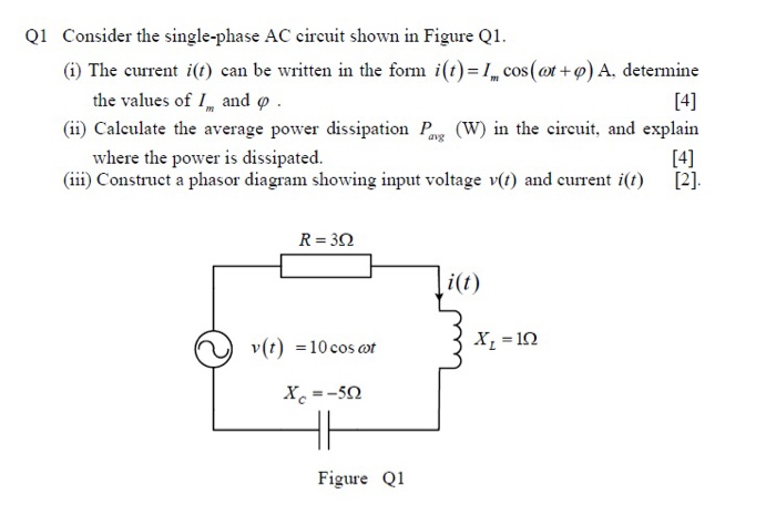 Solved Qi Consider the single-phase AC circuit shown in | Chegg.com