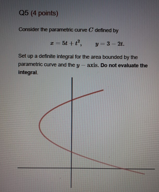 Solved Q5 (4 points) Consider the parametric curve C defined | Chegg.com