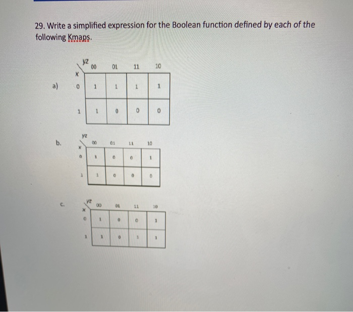 Solved 29 Write A Simplified Expression For The Boolean 3756