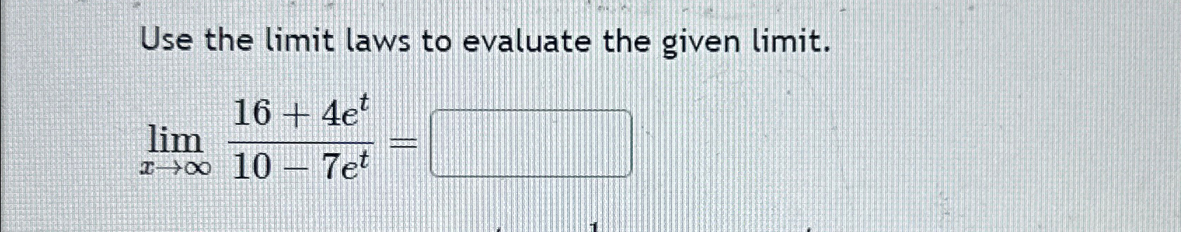 Solved Use the limit laws to evaluate the given | Chegg.com