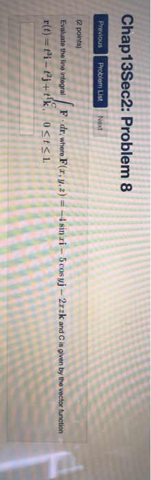 Solved Chap13Sec2: Problem 8 Previous Problem List Next (2 | Chegg.com