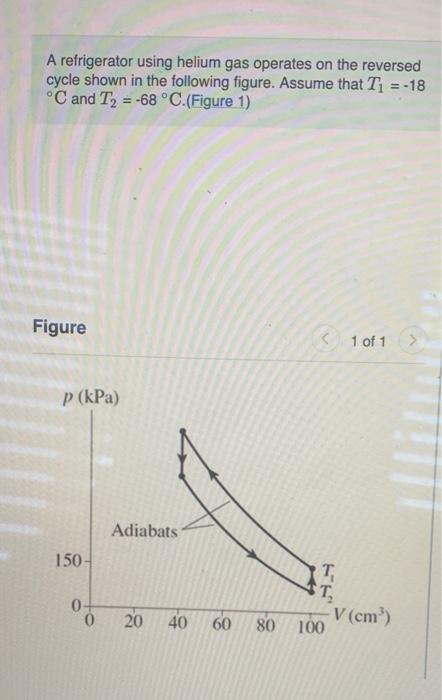 Solved A refrigerator using helium gas operates on the | Chegg.com