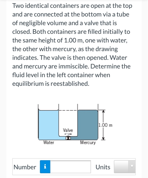 Solved Two identical containers are open at the top and are | Chegg.com