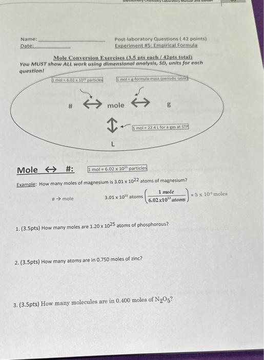 Solved Name: Post-laboratory Questions ( 42 points) Date: | Chegg.com