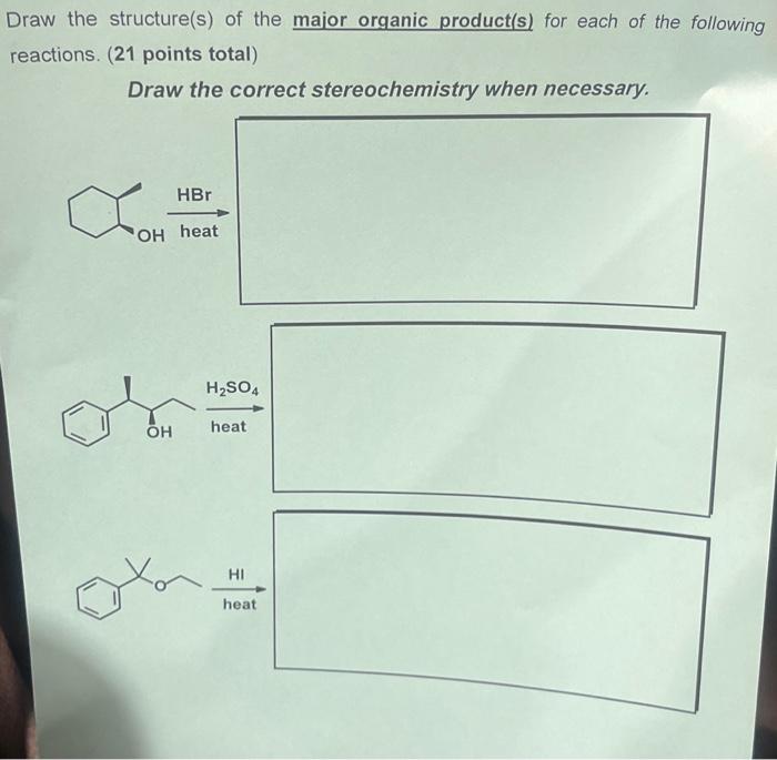 Solved Draw the structure(s) of the major organic product(s) | Chegg.com