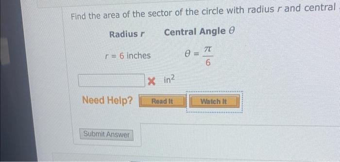 Solved Find the radian measure of the central angle. θ= | Chegg.com