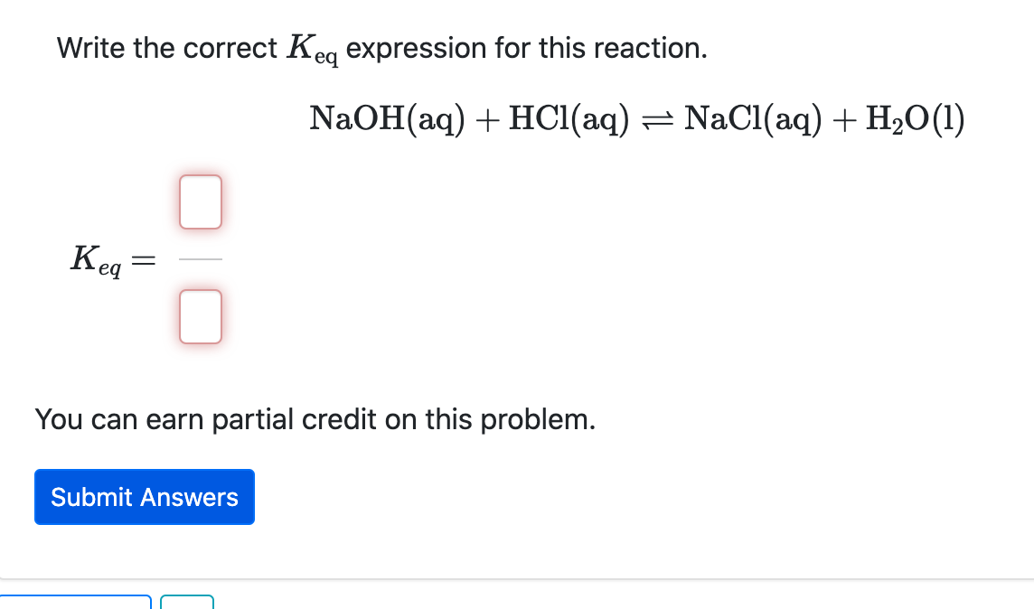 Solved Write the correct Keq ﻿expression for this | Chegg.com