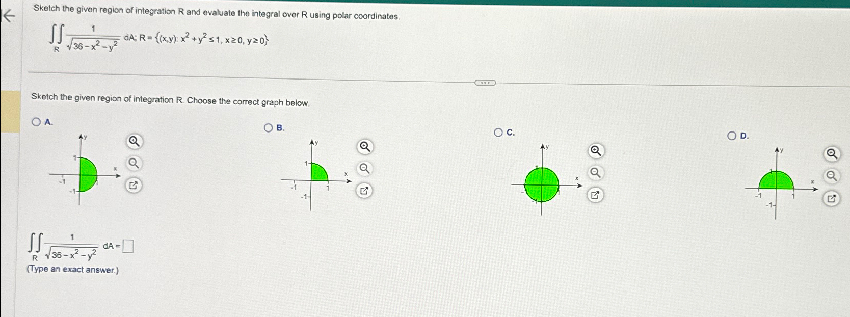 Solved Sketch The Given Region Of Integration R ﻿and 