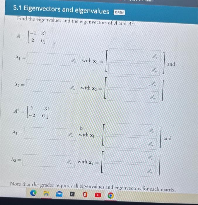 Solved Find the eigenvalues and the eigenvectors of A and A2 | Chegg.com