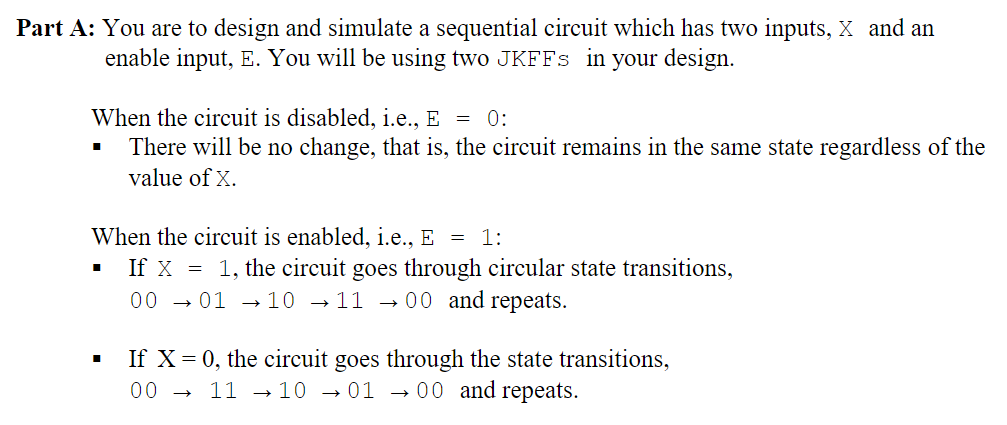 Solved Part A: You are to design and simulate a sequential | Chegg.com