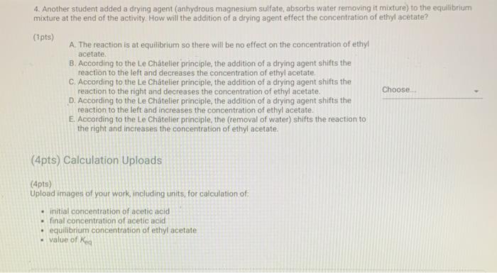 Solved (16pts) Calculations and Analysis Use the data | Chegg.com