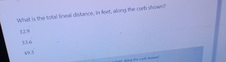 Solved What is the total lineal distance, in feet, along the | Chegg.com