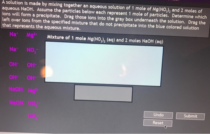 Solved A solution is made by mixing together an aqueous | Chegg.com