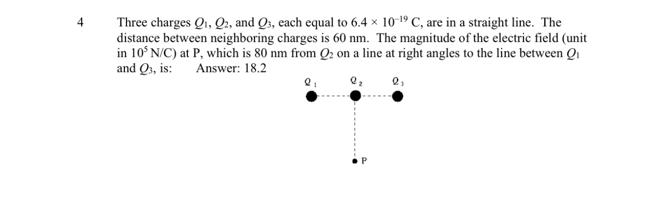 Solved 4 ﻿Three charges Q1,Q2, ﻿and Q3, ﻿each equal to | Chegg.com