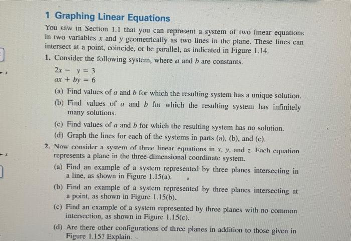 Solved 3 1 Graphing Linear Equations You saw in Section 1.1 | Chegg.com