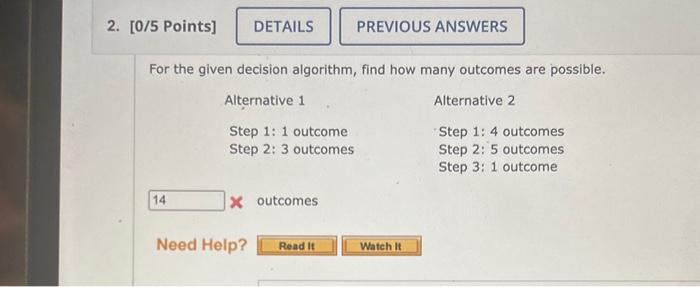 Solved For The Given Decision Algorithm Find How Many 1125