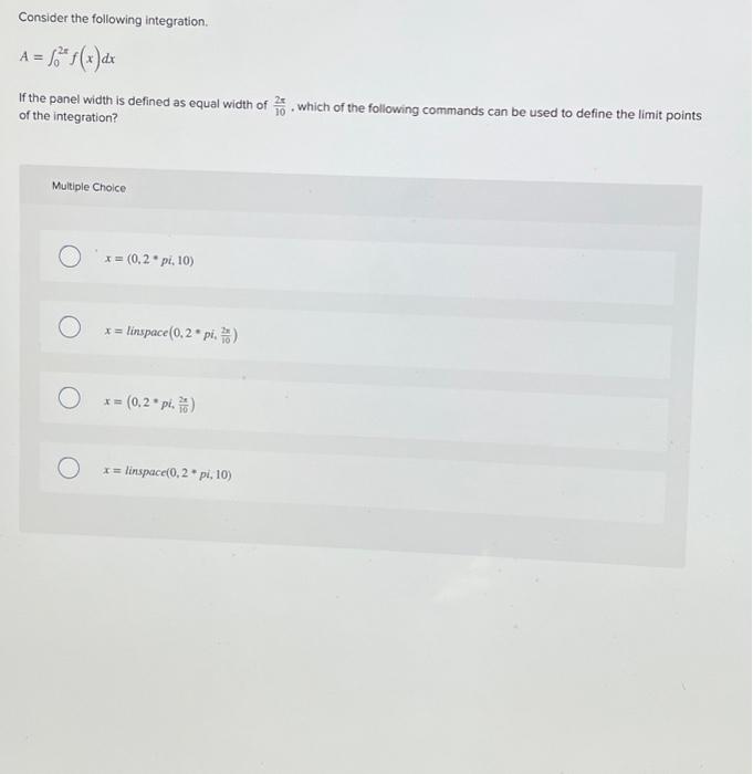 Consider the following integration. \\[ | Chegg.com