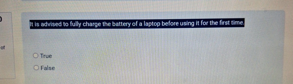 Solved It is advised to fully charge the battery of a laptop | Chegg.com