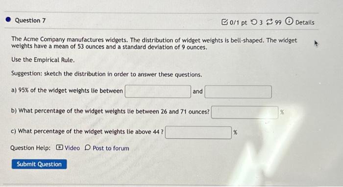 Solved The Acme Company manufactures widgets. The | Chegg.com