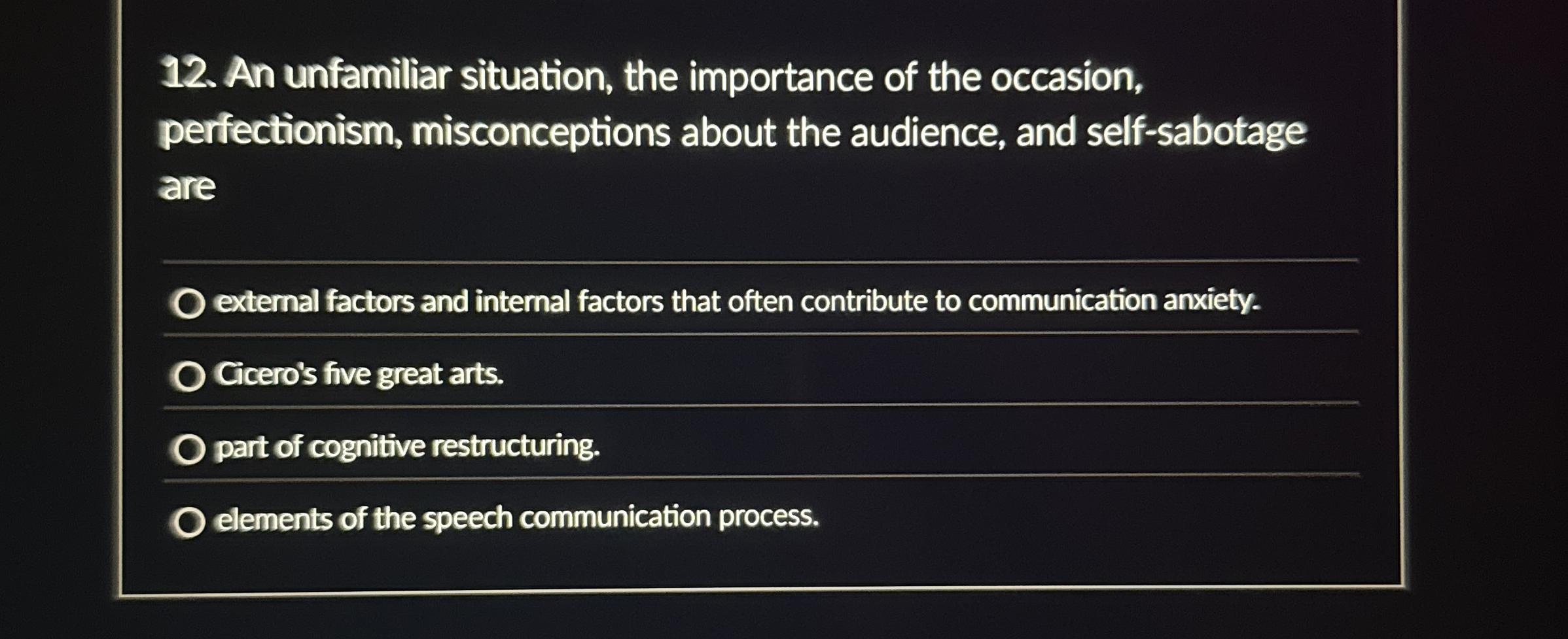 Solved An unfamiliar situation, the importance of the | Chegg.com