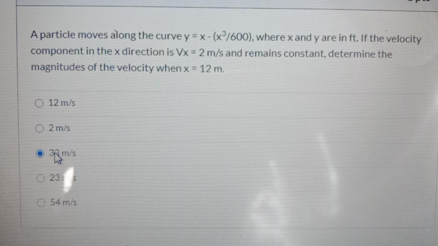 Solved A particle moves along the curve y = x - (x/600), | Chegg.com