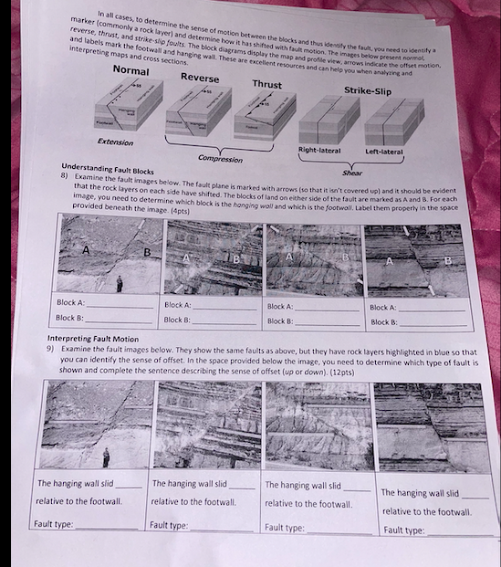 Solved determine handing wall or footwall block a and block | Chegg.com
