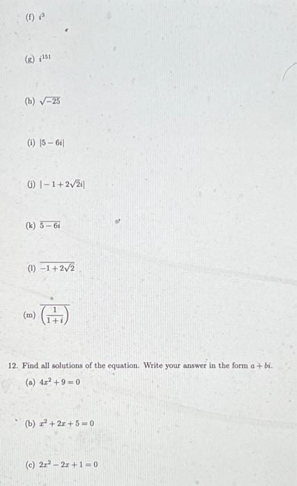 Solved for f - m, evaulate ans write andwer in the form a + | Chegg.com