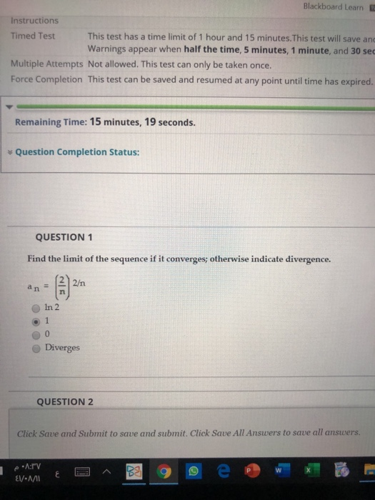 Solved Blackboard Learn Instructions Timed Test This test | Chegg.com