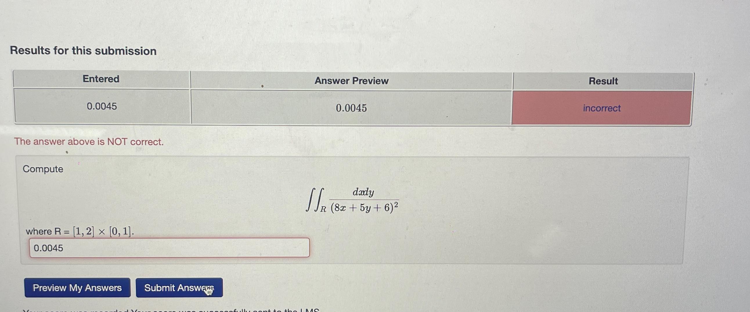 Solved Results for this submission\table[[Entered,Answer | Chegg.com