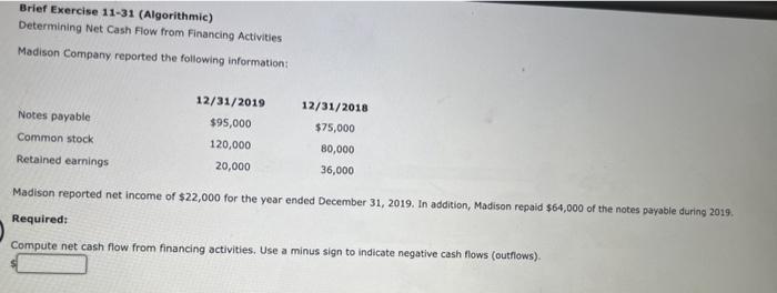 Solved Brief Exercise 11-31 (Algorithmic) Determining Net | Chegg.com