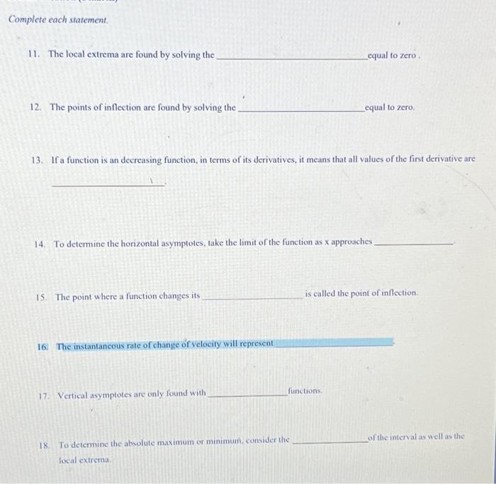 Solved Complete each statement. 11. The local extrema are | Chegg.com