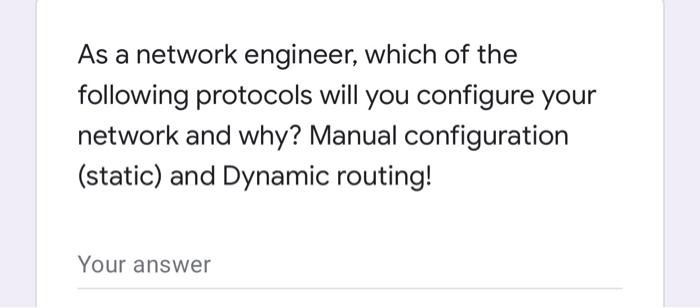 Solved As a network engineer, which of the following | Chegg.com