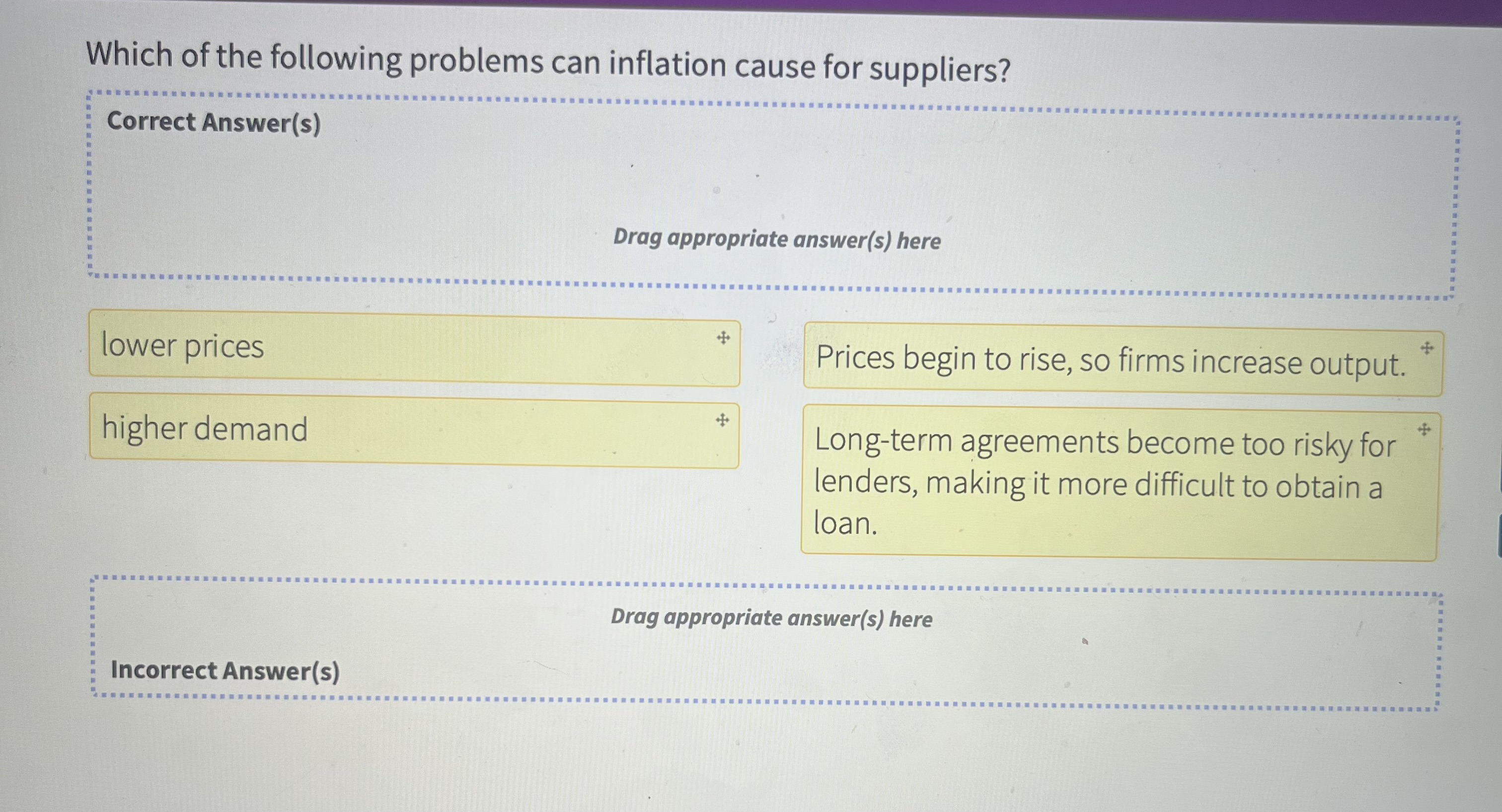 Solved Which of the following problems can inflation cause | Chegg.com