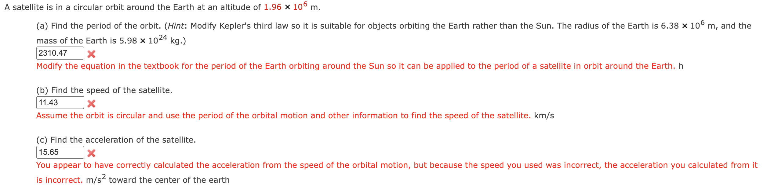 Solved A satellite is in a circular orbit around the Earth | Chegg.com